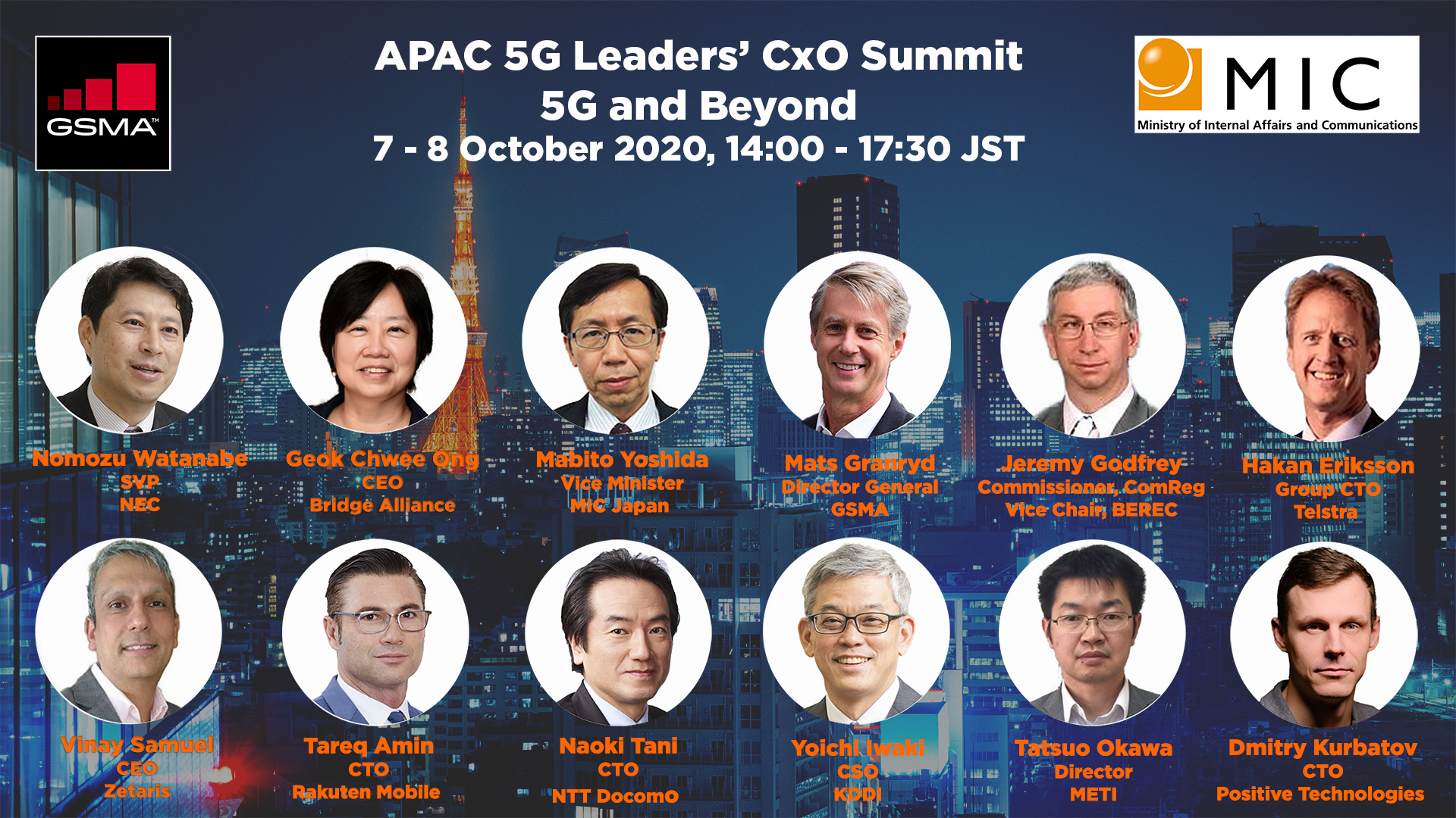 APAC 5G Leaders CxO Summit 2020, Tokyo, Japan - 5G and Beyond - GSMA ...