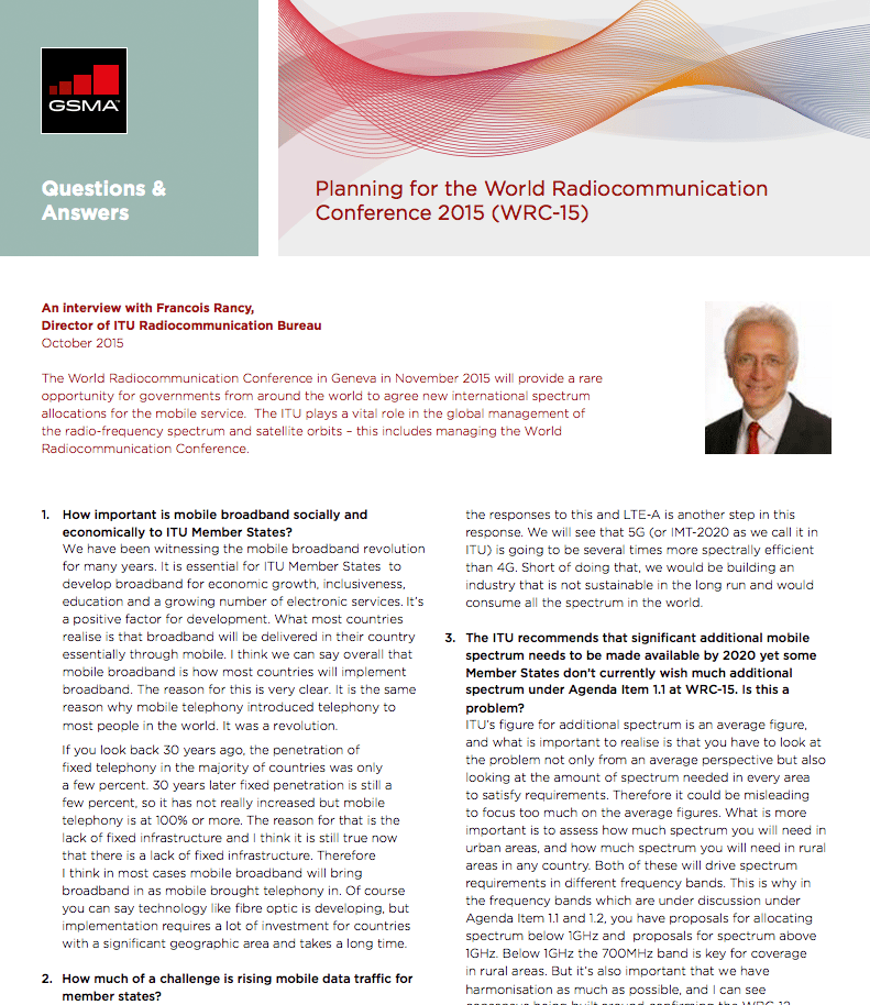 World Radio Conference 2015 Q&A: the ITU's perspective - Spectrum