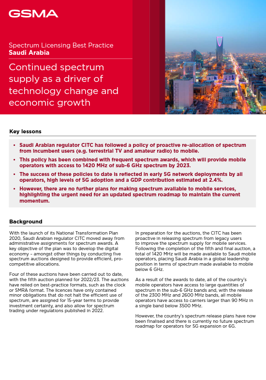 Spectrum Licensing - Best Practice for Mobile Networks - Spectrum