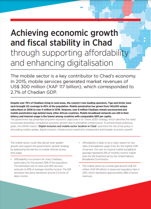 Digital inclusion and mobile sector taxation in Chad 2016 - Public Policy