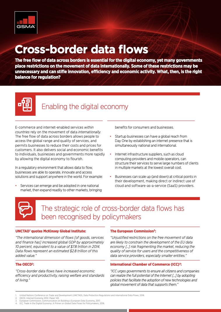 Cross-Border Data Flows Enable the Digital Economy: An overview - Public Policy