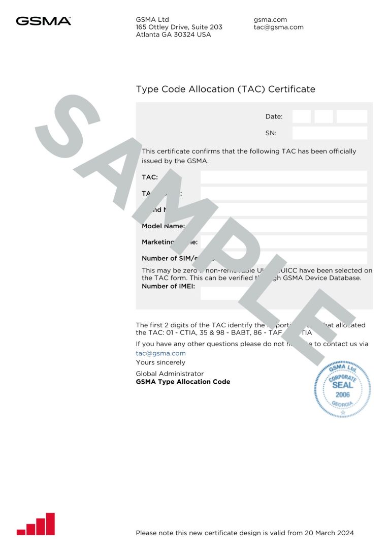 New TAC Allocation certificate launched - Device Services