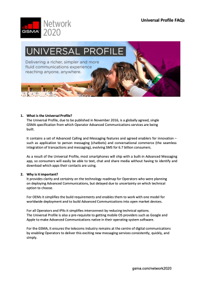 Universal Profile - Networks