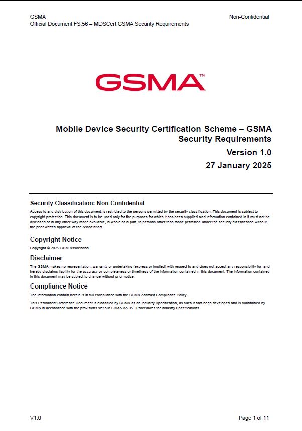 FS.56 Mobile Device Security Certification Scheme - GSMA Security ...